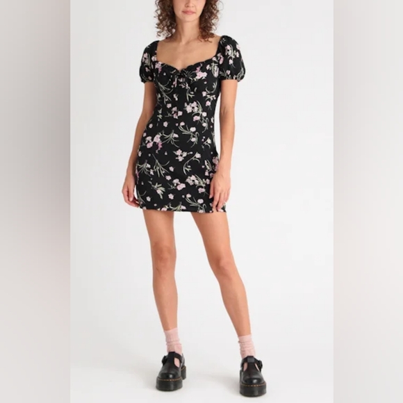 bp | Dresses | Bp Black Floral Womens Minidress | Poshmark